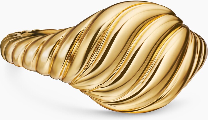 David Yurman Sculpted Cable Pinky Ring in 18K Yellow Gold, 9.7mm Women ...