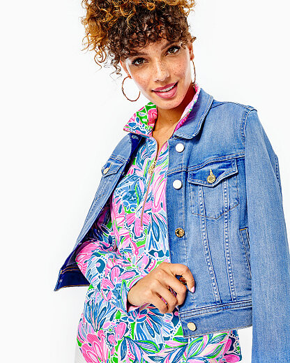 Lilly Pulitzer Seaspray Denim Jacket - ShopStyle
