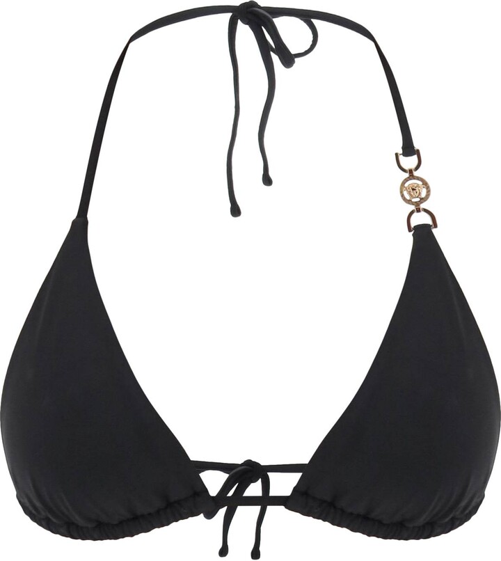 Versace Medusa Triangle Bikini Top Shopstyle Two Piece Swimsuits