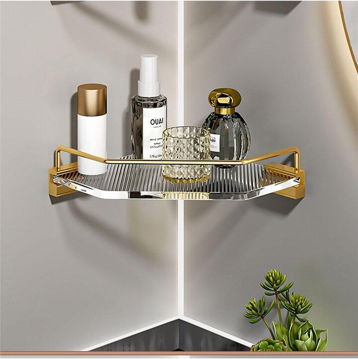 Living and Home Acrylic Triangular Shelf Without Punching Bathroom ...