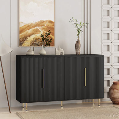 Mercer41 Modern Buffet Cabinet With Storage, Fluted Sideboard Large ...