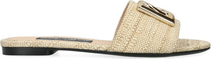 Dolce & Gabbana Raffia Slides - ShopStyle Sandals