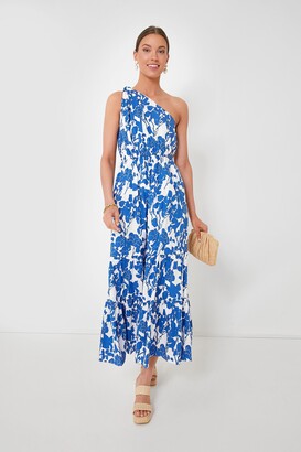 Hyacinth House Blue Floral One Shoulder Sybil Maxi Dress - ShopStyle