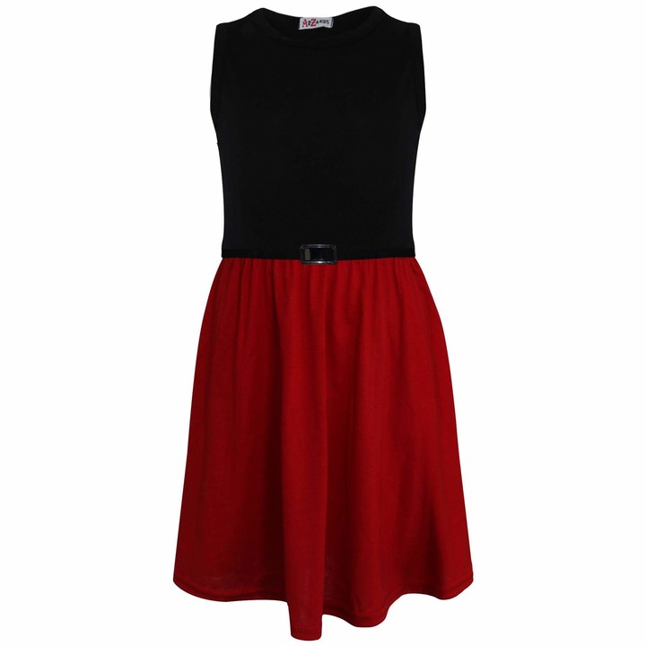 A2z 4 Kids Kids Girls Skater Dress Contrast Panel Summer Party - Skater ...