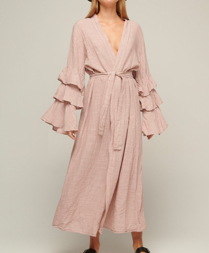 Pearl & Caviar Linen Kimono Dress - ShopStyle