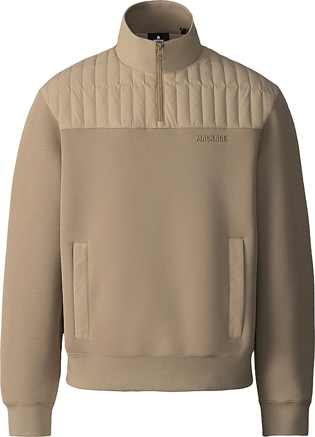Mackage Men's Corey Hybrid Down Quarter-Zip Sweater - Light Camel ...