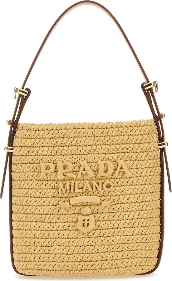 Prada Raffia bucket bag - ShopStyle