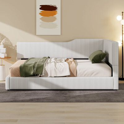 Latitude Run Upholstered Corner Daybed, Modern L-Shaped Daybed With ...