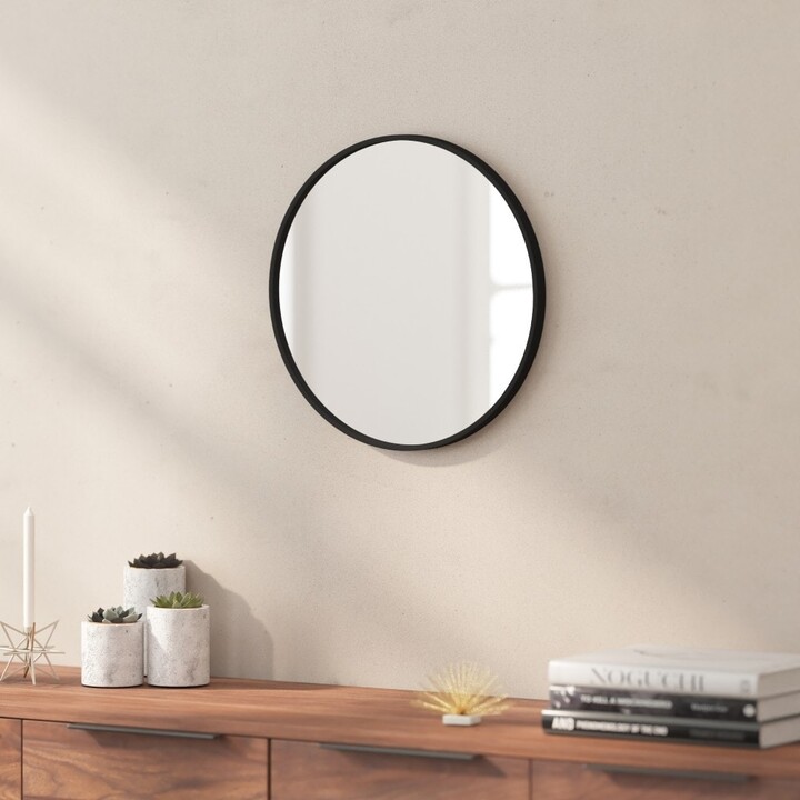 Taylor & Logan Wall Mount Shatterproof Round Accent Wall Mirror with ...