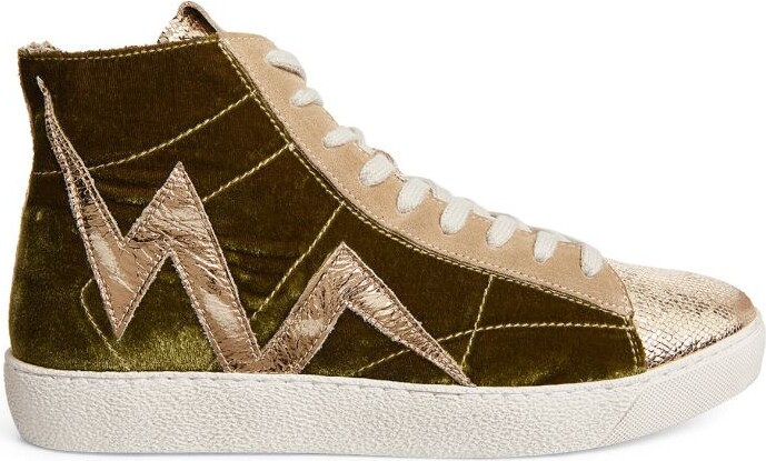 AllSaints Velvet Tundy High-Top Sneakers - ShopStyle Trainers ...