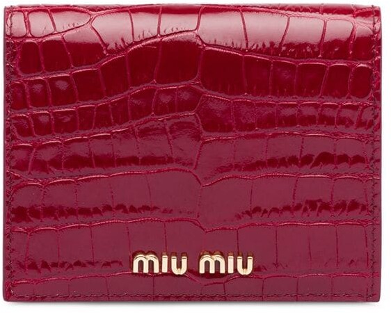Miu Miu Crocodile-Effect Wallet - ShopStyle