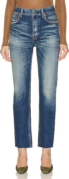 Saint Laurent Hailey Jean in Blue - ShopStyle