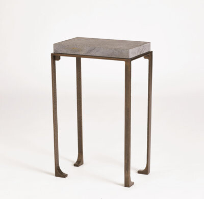 Signature III Zen Side Table W/White Honed Marble-Bronze/Gray-Sm ...