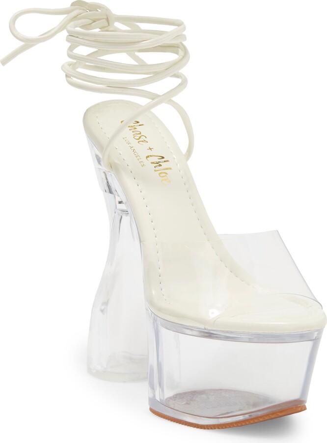 CHASE AND CHLOE Miranda 6 Clear Platform Sandal - ShopStyle
