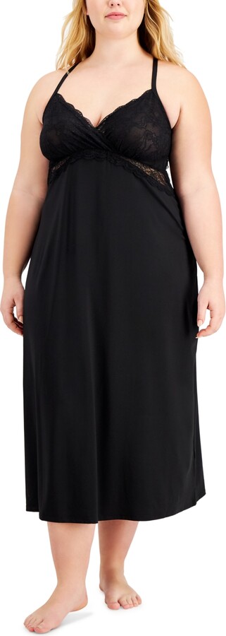 INC International Concepts Plus Size Lace Chemise Nightgown, Created ...