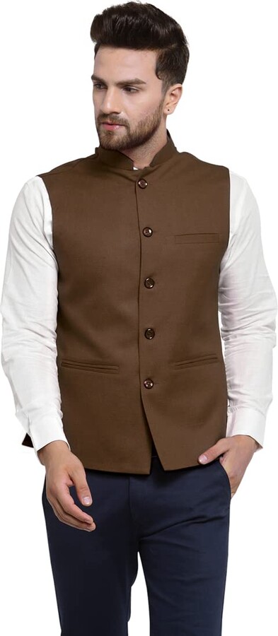 Treemoda Men's Tweed Sleeveless Indian Traditional Jute Fabric ...