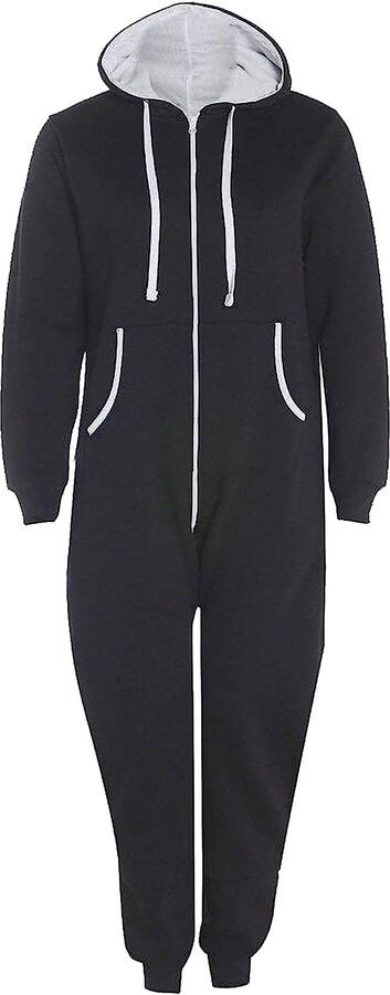METLUQ M0D4 Mens Plain Zipper Onesie Playsuit Unisex Onepiece All in ...