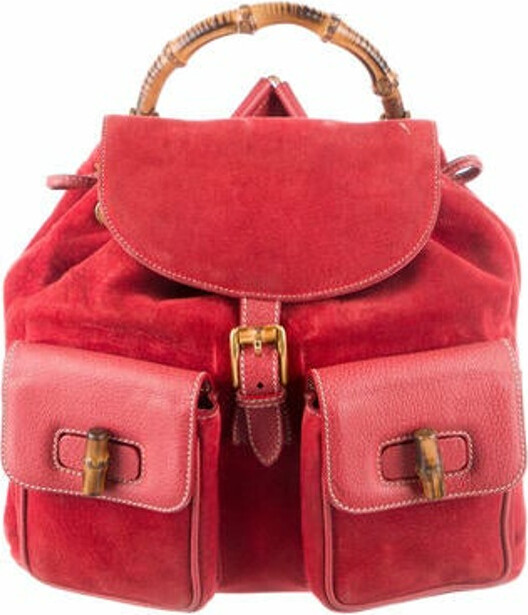 Gucci Suede Bamboo Backpack - ShopStyle