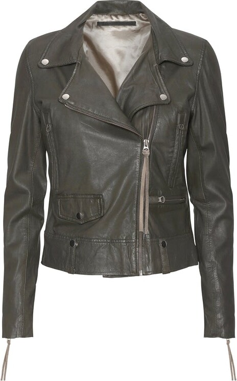 MDK Seattle New Thin Leather Jacket Green - ShopStyle