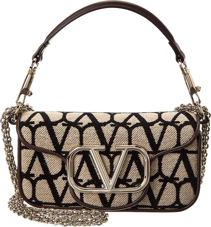 Valentino Vlogo Loco Small Toile Iconographe Canvas & Leather Shoulder ...