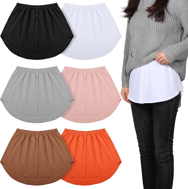 Unittype 6 Pcs Shirt Extender for Women Adjustable Half Slip Mini Lace ...