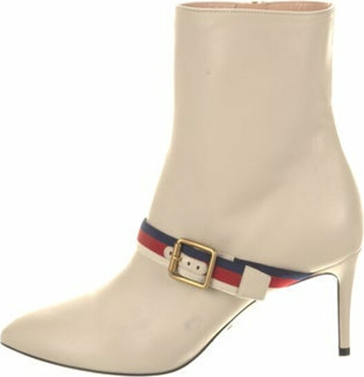 Gucci Sylvie Web Accent Leather Sock Boots - ShopStyle