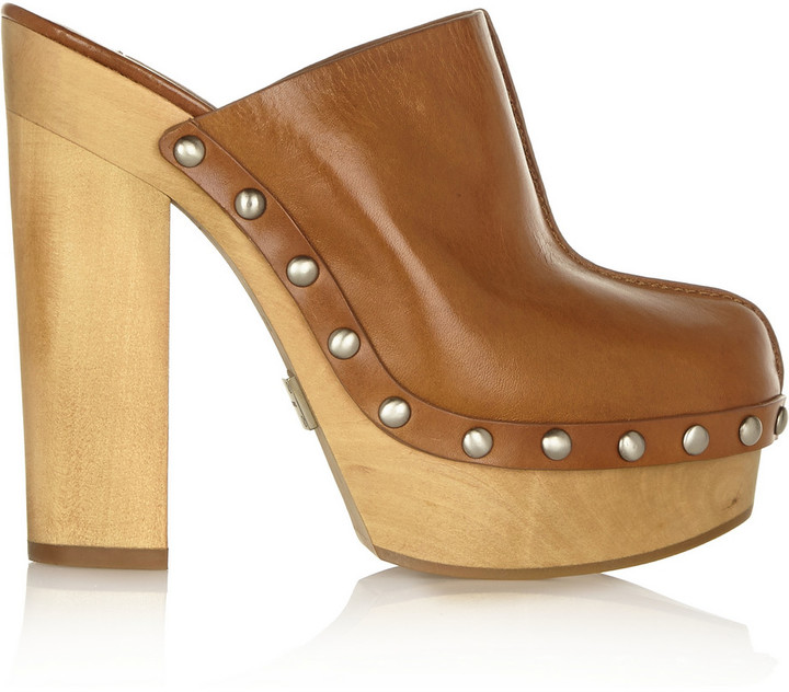 Michael Kors Perri Leather Platform Clogs - ShopStyle