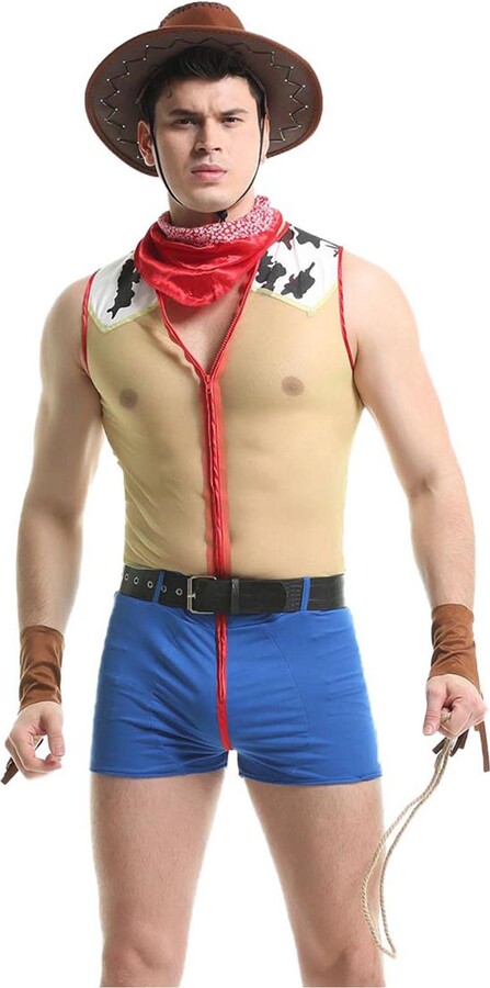 AMhomely Men's Cowboy Fancy Dress Costume Men Sexy Fancy Dress Doctor Cosplay Costume Lingerie ...