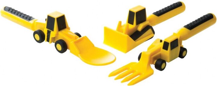 Constructive Eating Plastic Construction Utensils - Spoon, Fork and ...