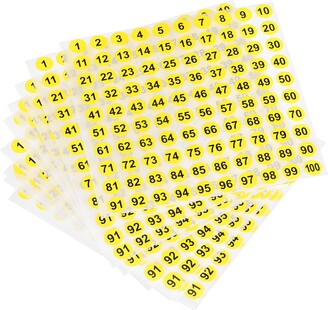Unique Bargains Number Stickers, 1-100 Round Number Labels Vinyl Sticker for Sorting - ShopStyle ...