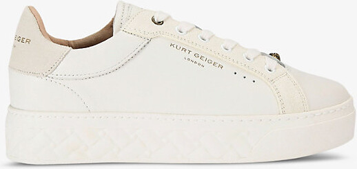 Kurt Geiger Womens White/oth Kensington Logo-embossed Low-top Leather ...