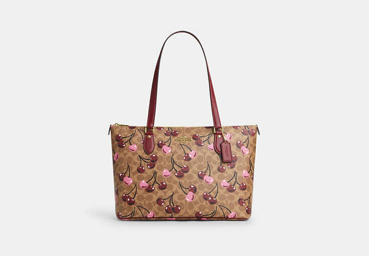 Coach Outlet Gallery Tote Bag In Signature Canvas With Cherry Print ...