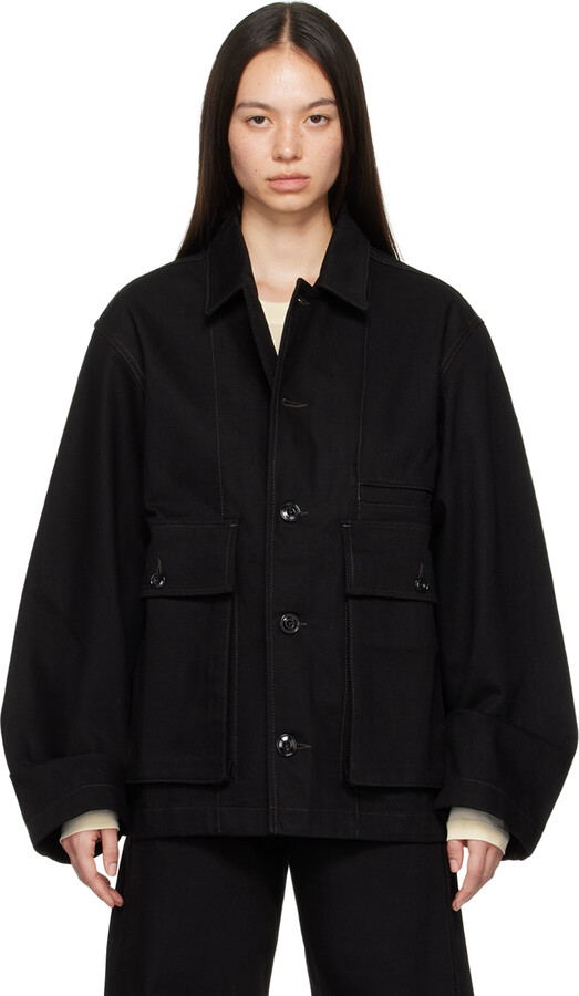 Lemaire Black Boxy Denim Jacket - ShopStyle