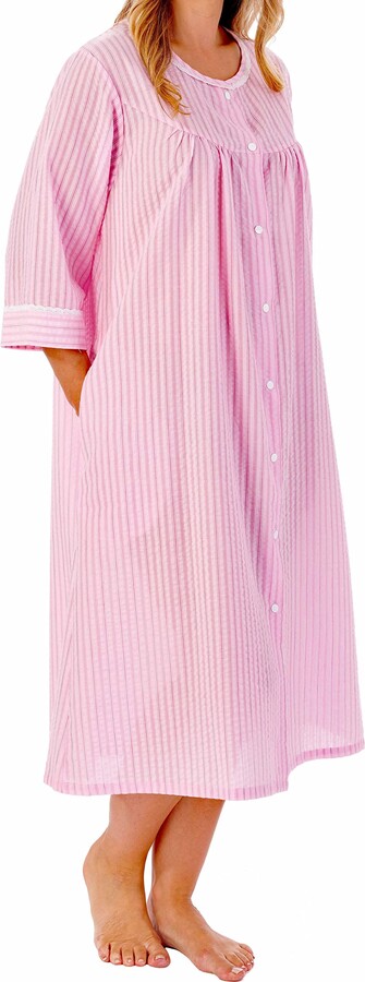 Slenderella Ladies 45"/ 114cm Luxury Lightweight Cotton Rich Seersucker ...