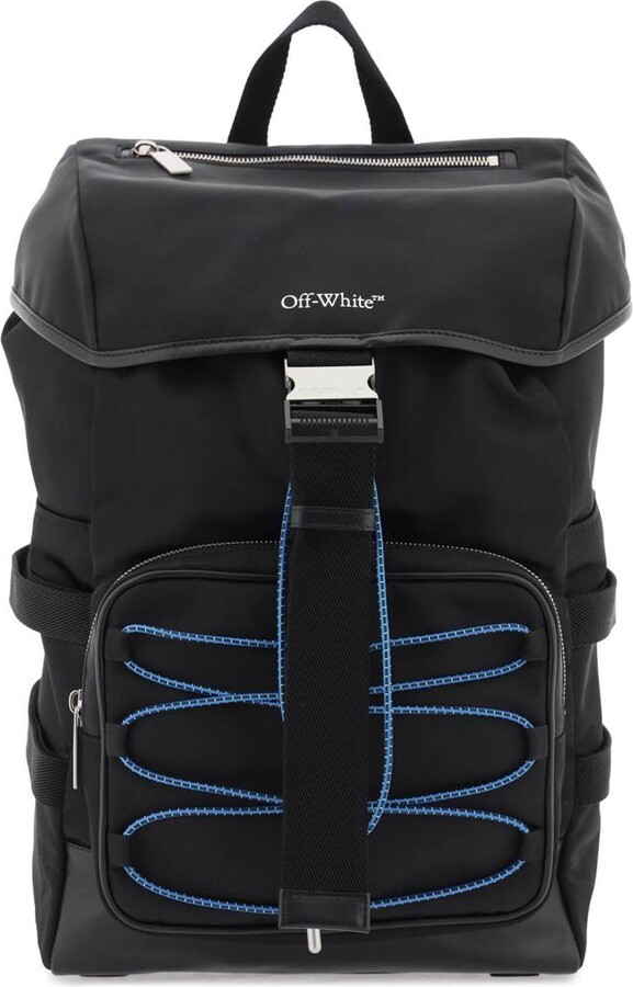 Off-White nylon backpack with logo - ShopStyle