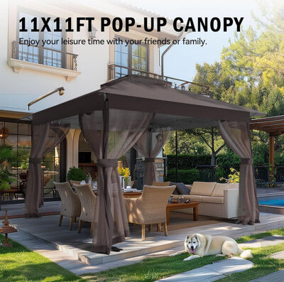 ASTER-FORM CORP 11x11 Outdoor Canopy Tent with Mosquito Netting of ...