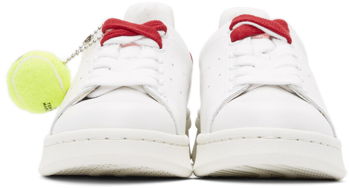 Marc Jacobs White & Red 'The Tennis' Sneakers - ShopStyle