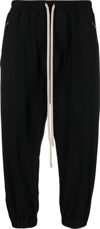 Rick Owens Drop-Crotch Cropped Track Pants - ShopStyle