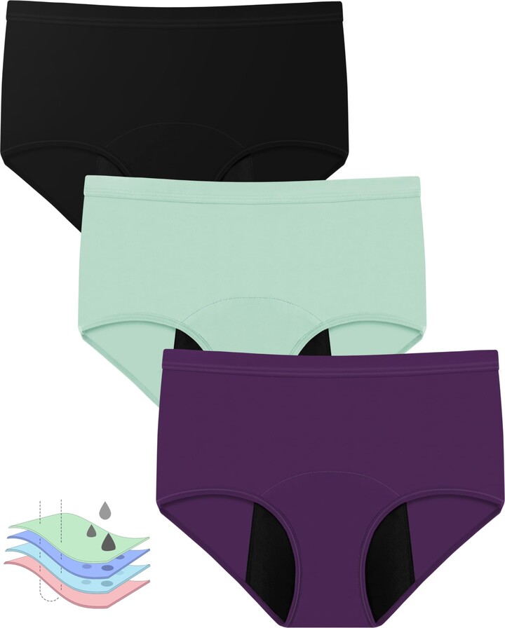 OVRUNS Period Pants for Women 4 Tampons Leakproof Menstrual Knickers ...