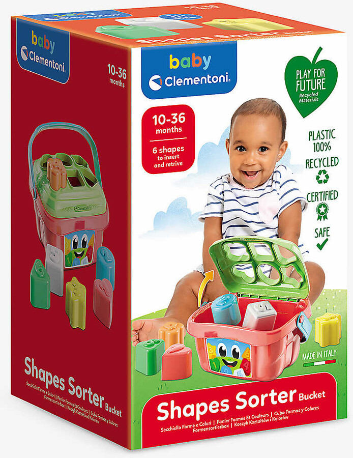 PLAY FOR FUTURE Shape Sorter Bucket recycled-plastic toy 15cm x 24cm ...