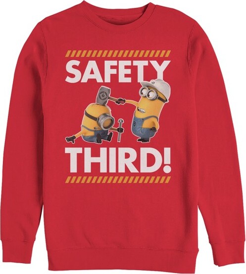 Despicable Me Men' Depicable Me Minion Safety Third Sweathirt - Red ...