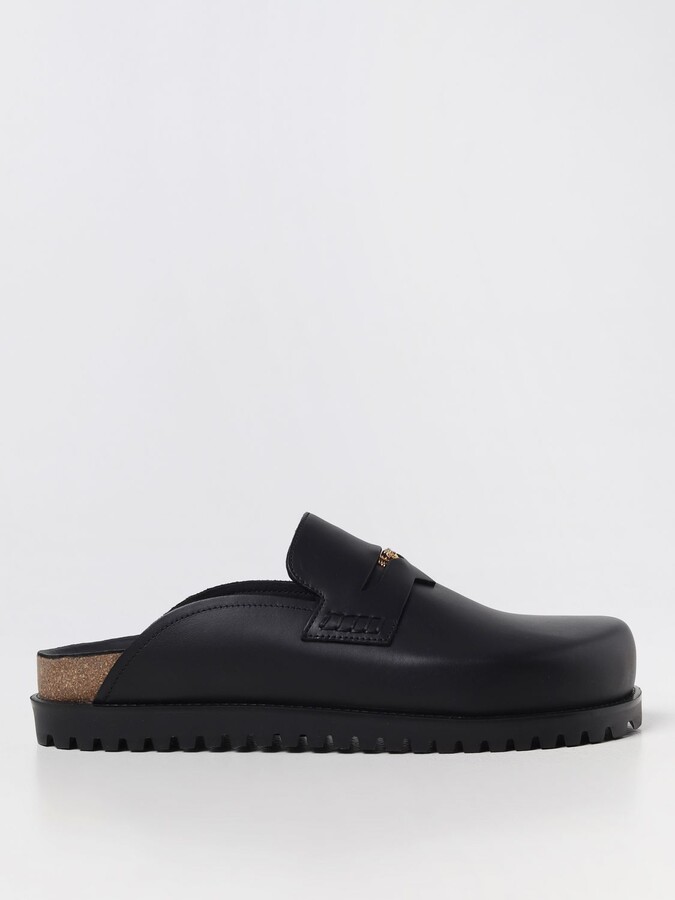 Versace sabots in leather with metal Medusa - ShopStyle Flip Flop Sandals