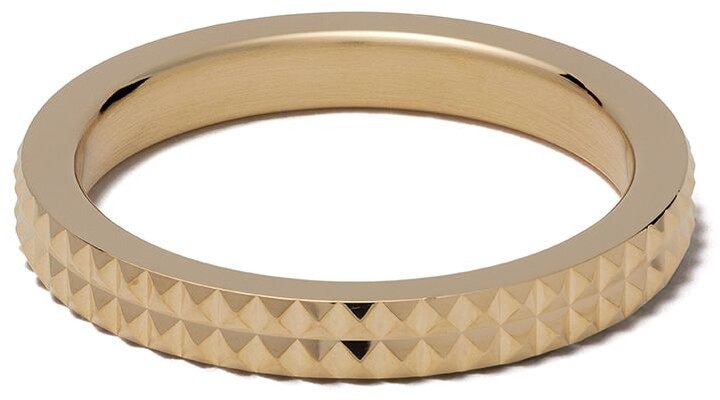 Le Gramme 18kt yellow polished gold Pyramid Guilloche ring - ShopStyle