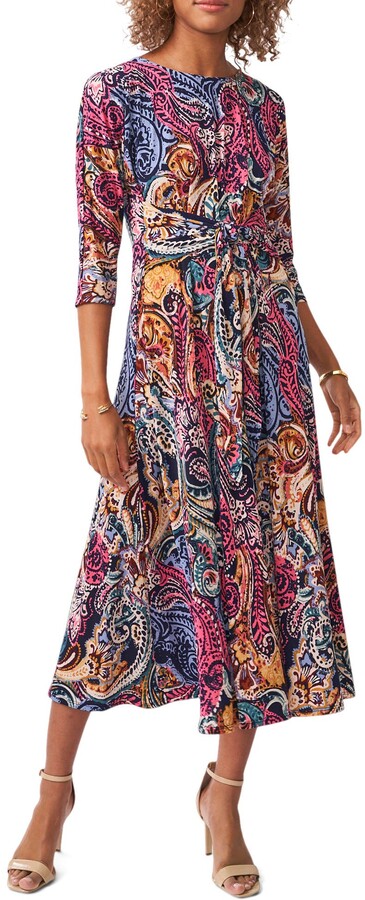 Chaus Paisley Print Fit & Flare Midi Dress - ShopStyle