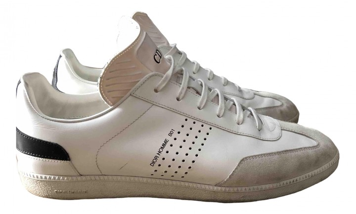 Christian Dior B01 White Leather Trainers - ShopStyle Sneakers ...