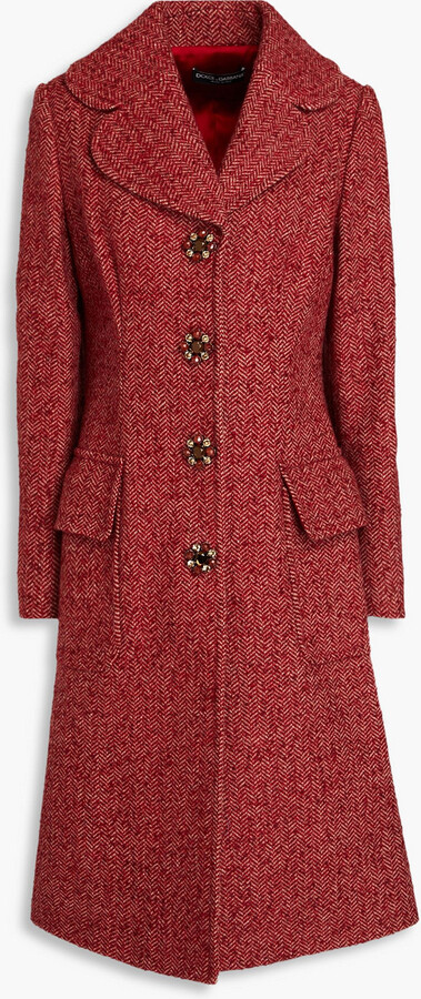 Dolce & Gabbana Herringbone wool-blend coat - ShopStyle