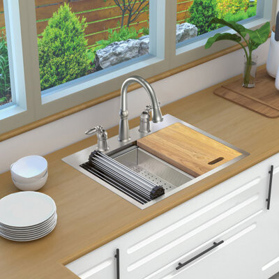 Transolid 27-in X 22-in 18-Gauge Drop-in Stainless Steel Kitchen ...