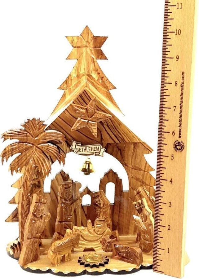 Etsy Nativity Scene With Music Player, 10.5" Handmade From Holy Land ...