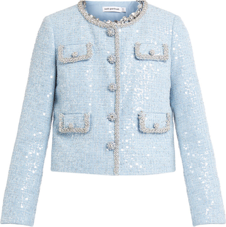 Self-Portrait Women's Sequin Boucle Jacket - ShopStyle