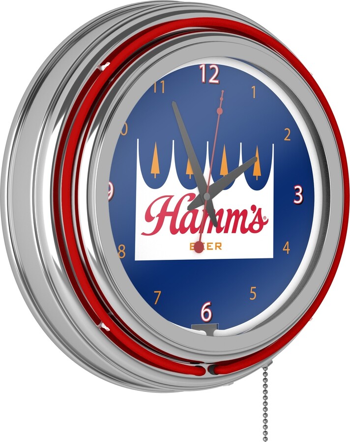Trademark Gameroom Hamm's Chrome Double Rung Neon Clock - ShopStyle